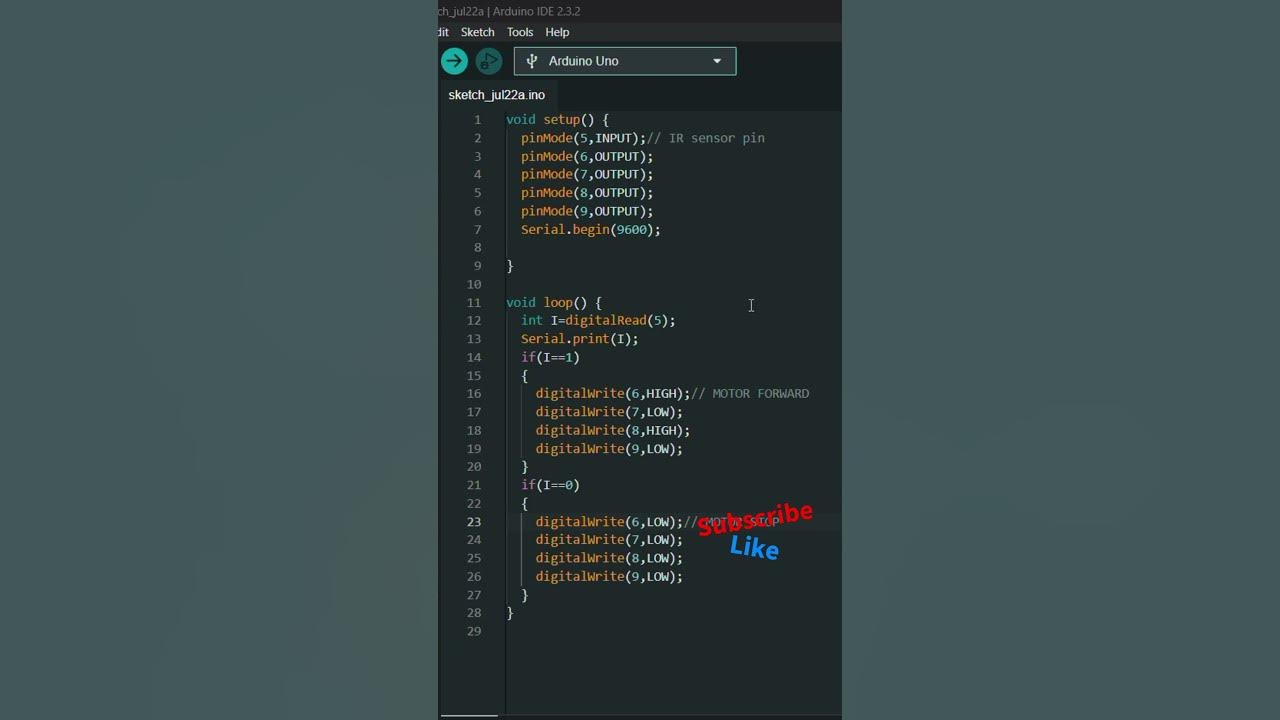 Arduino Code How To Code Ir Sensor Dc Motorarduino Arduinocode Arduinoprogramming Irsensor