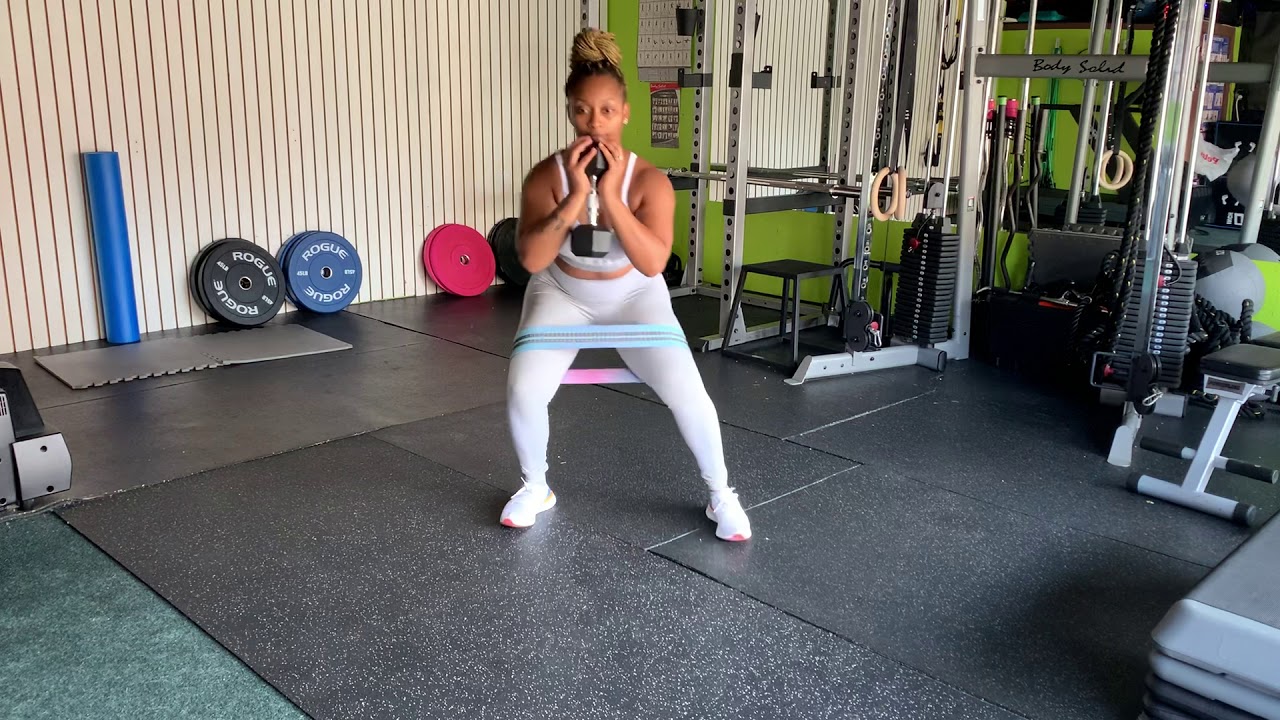 BANDED SQUAT SIDE STEP - YouTube
