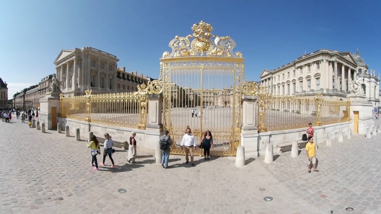 Castle Versaille Paris France Golden Gate 360 degree VR 4K - YouTube