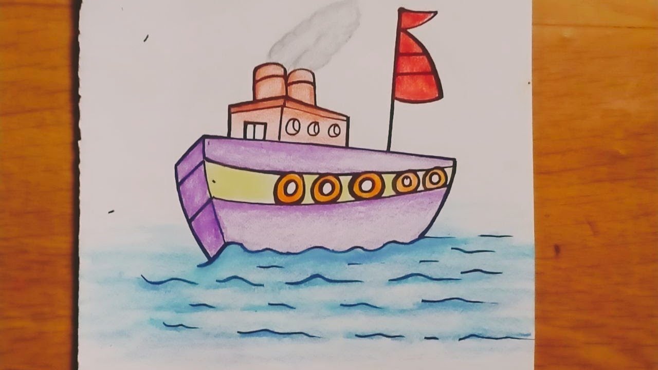 ll How To Draw A SHIP ll Easily Drow A Ship ( boat ⛵) ll EASY Drawing ...