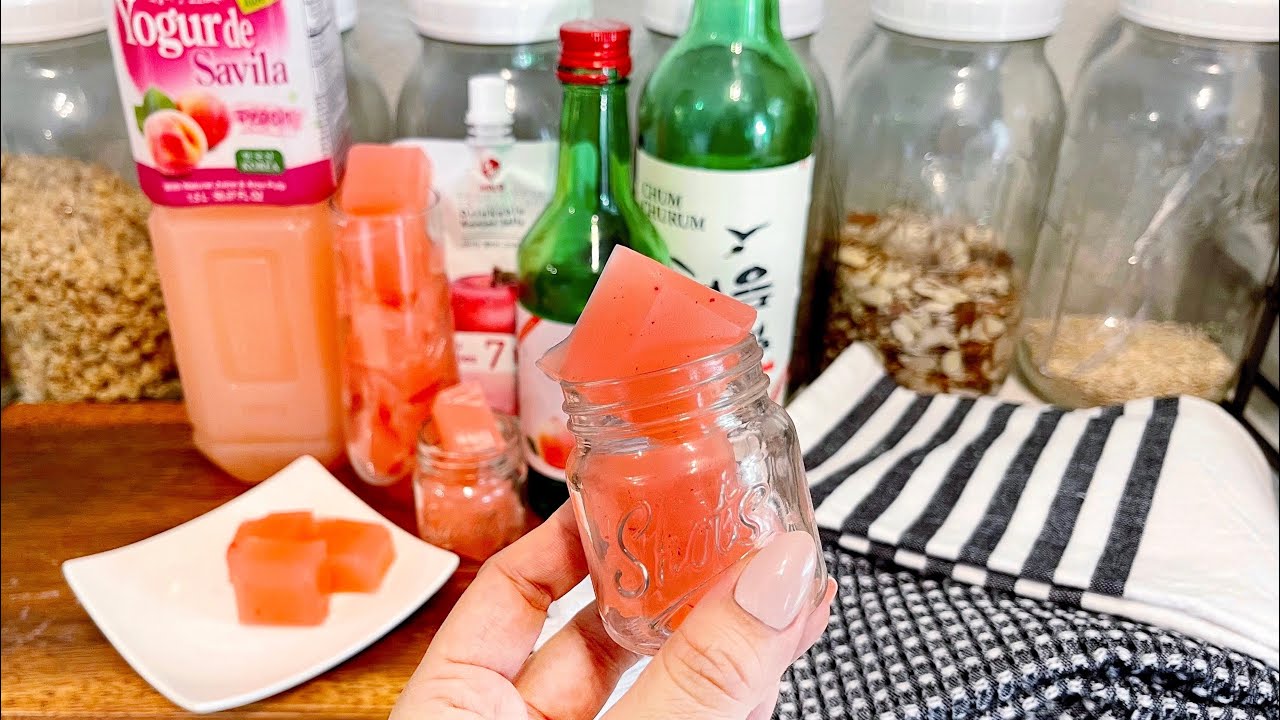 Soju Jello Shots with Konjac Jelly - ( 소주 곤약 샷 ) - YouTube