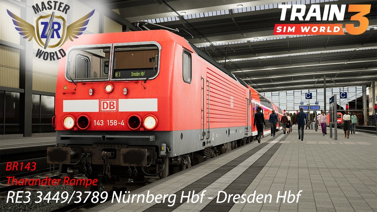 RE3 3449/3789 Nürnberg Hbf - Dresden Hbf - Tharandter Rampe - BR 143 ...