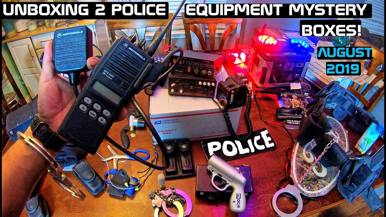 Unboxing 2 Police Equipment Mystery Boxes! Crown Rick Auto AUG 2019 ...