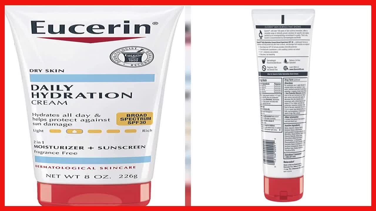 Eucerin Daily Hydration Broad Spectrum SPF 30 Sunscreen Body Cream for ...