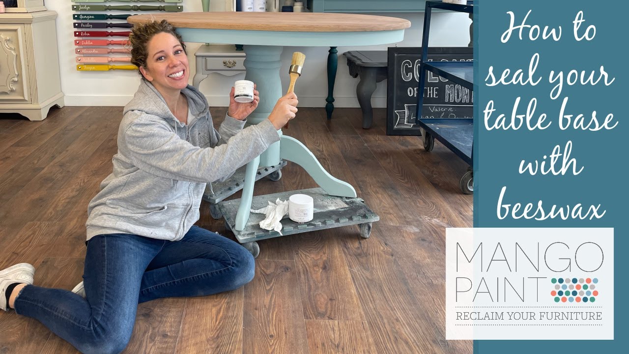 How to seal a table base with beeswax - YouTube