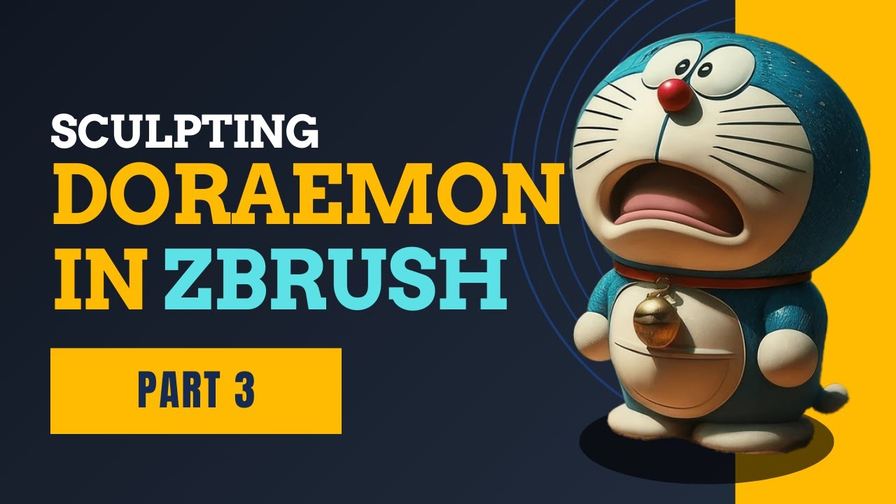 Sculpting Doraemon in ZBrush | Step-by-Step 3D Character Art Tutorial | Part3 - YouTube