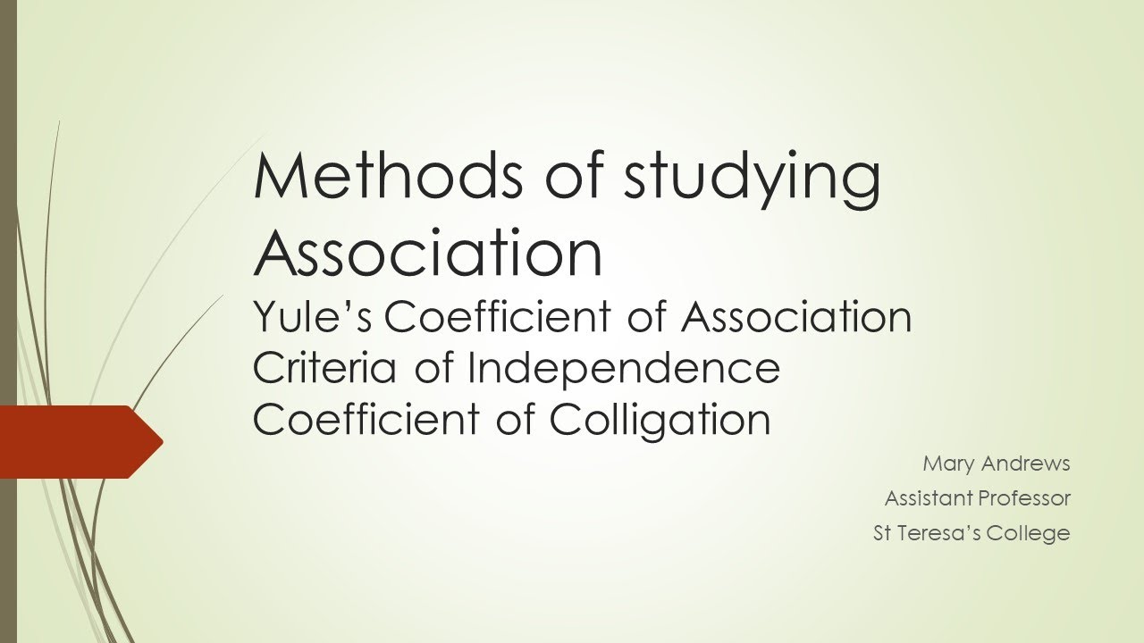 Methods for studying Association - YouTube