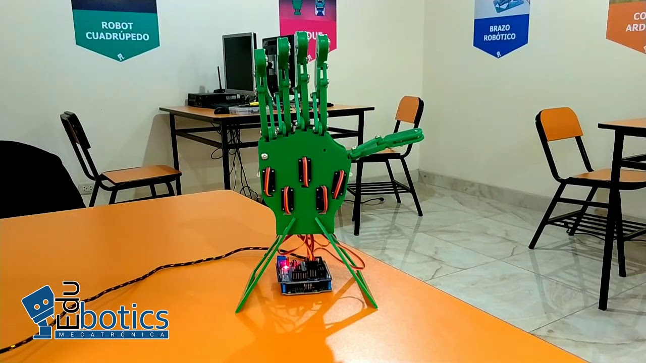 Mano robótica controlada por Arduino - YouTube