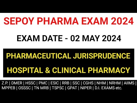 SEPOY PHARMA EXAM PREPARATION 2024 | HOSPITAL & CLINICAL PHARMACY ...