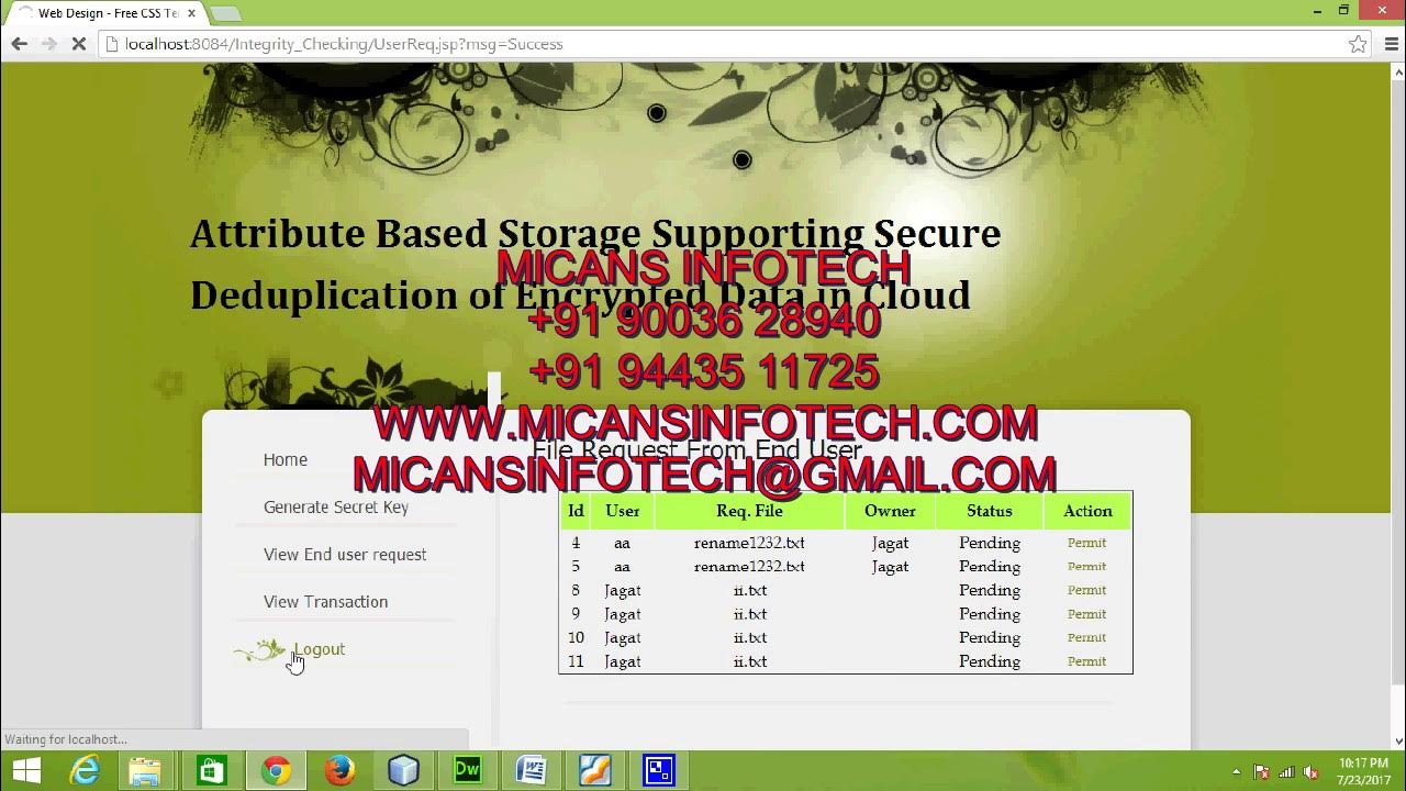 Attribute Based Storage Supporting Secure Deduplication of Encrypted Data in Cloud - YouTube