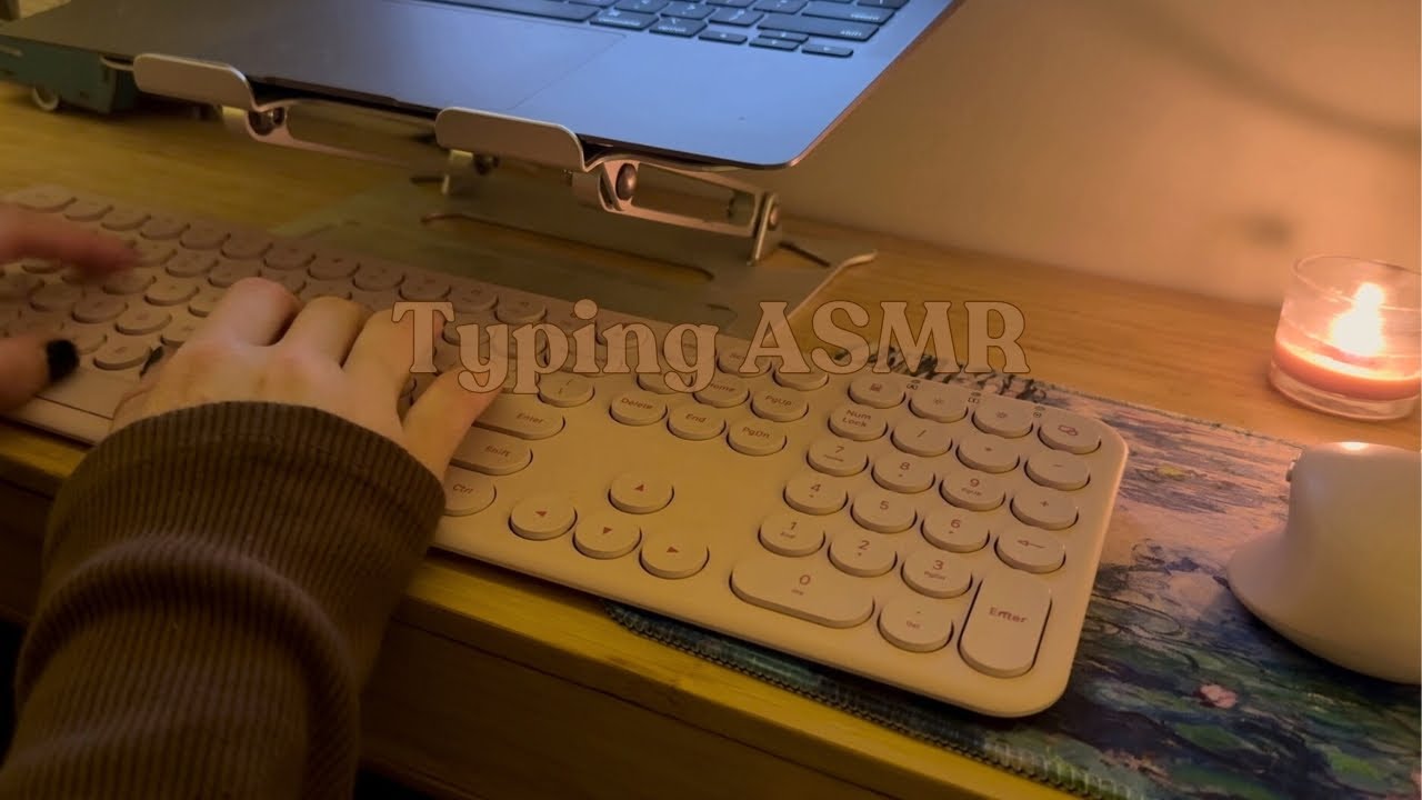 Cozy ASMR | Typing w/ Fireplace in the Background | Study with Me | Relaxing Ambiance | No ...