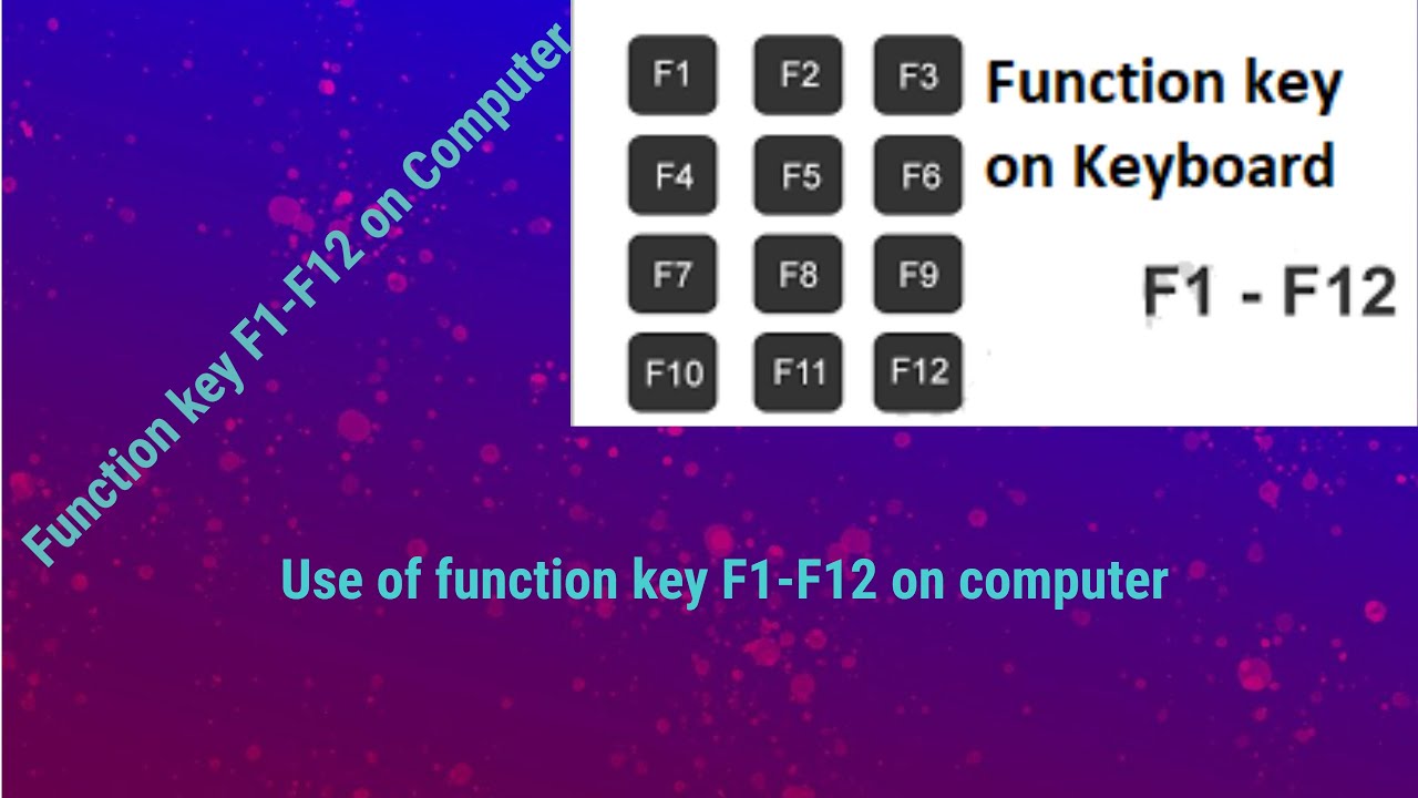 Function Key F1 F12 On Computer Use Of Function Key F1 F12 On Computer Youtube