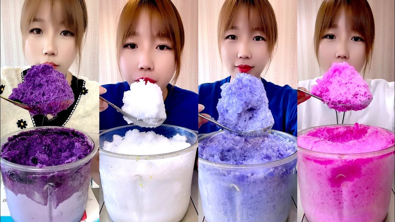 SOLO QIAN / SHAVED ICE / WHITE ICE / SOFT ICE. ICE EATING - YouTube