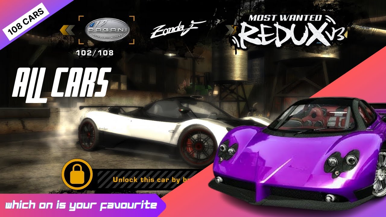 Ultimate NFSMW Redux V3 Showcase: All 108 Super Cars & Hyper Cars ...
