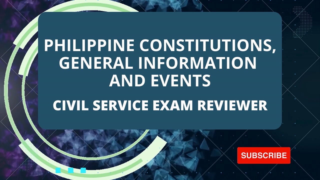Civil Service Reviewer in Philippine Constitutions, General Information ...