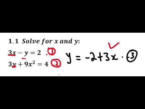 5 Solve for x and y grade 11 and 12 - YouTube