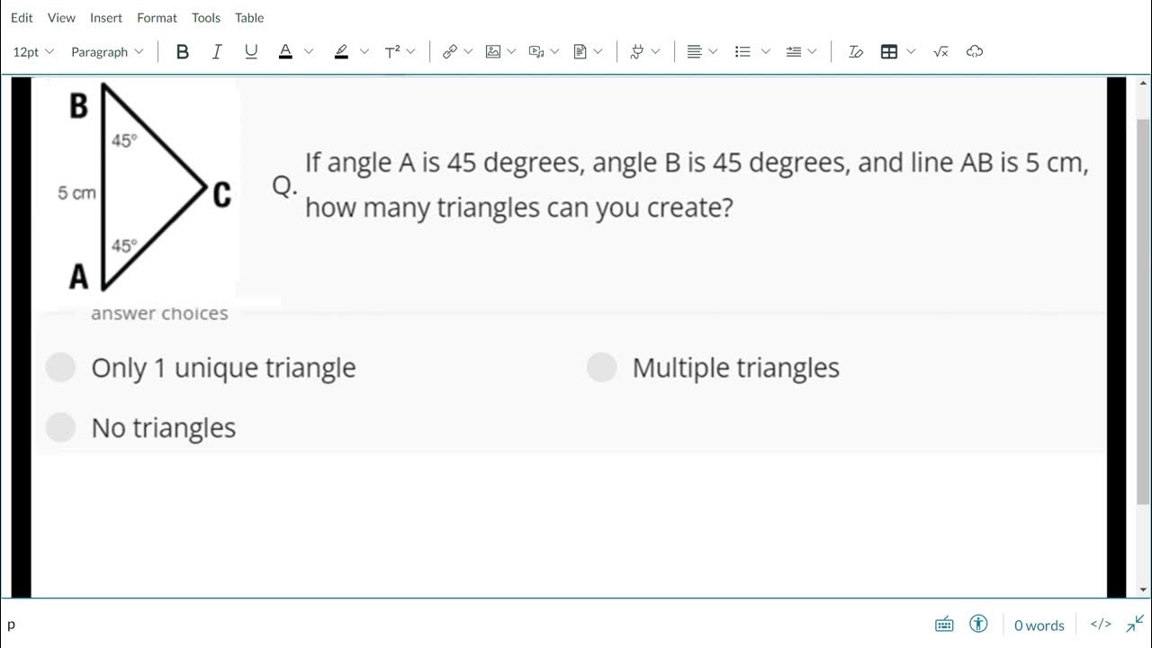 4 Lesson 19 Unique Triangles Question 1 - YouTube