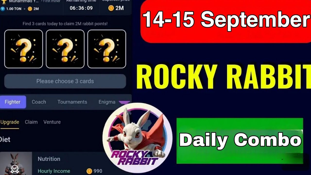 Rocky Rabbit Daily Combo 14 - 15 September | Rocky Rabbit Daily Combo ...