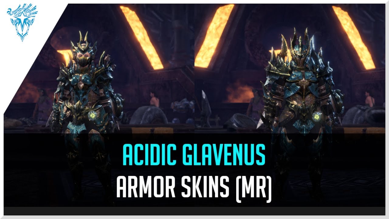 Mhw Iceborne All Acidic Glavenus Armor Skins Male Female Mr Preview Youtube
