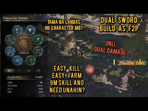 NIGHT CROWS Twin Sword build as F2P unli dual damage is the key - YouTube