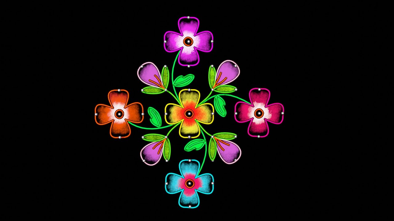 Very Easy And Cute Rangoli Designs For Friday simple Flower Rangoli ...
