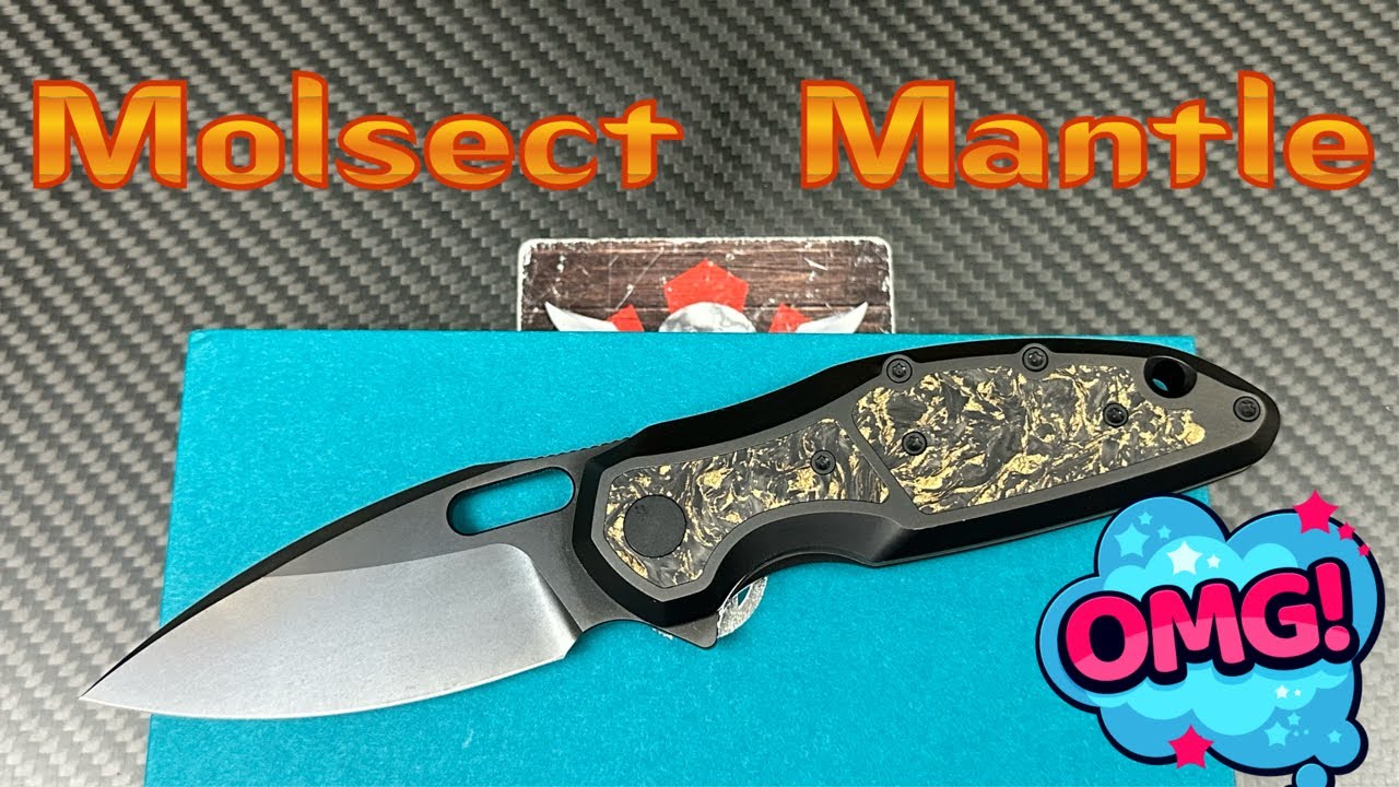 Molsect Mantle frame lock folding knife ! Dark matter gold carbon fiber ...