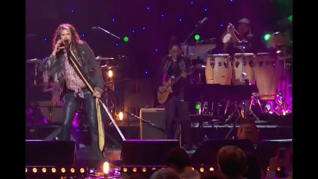 Performing on percussion with Steven Tyler - "Come Together" - YouTube