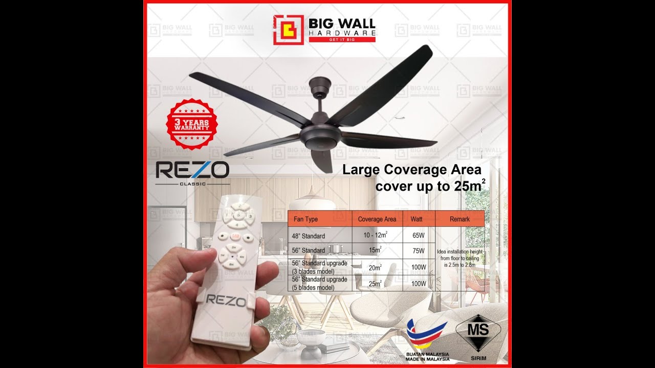 Rezo AC Ceiling Fan Model MY56 Installation Tutorial - YouTube