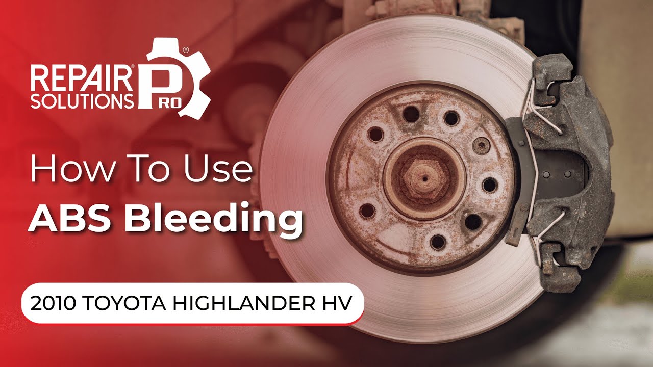 How to Use ABS Bleeding Function on SDS | 2010 TOYOTA Highlander HV ...
