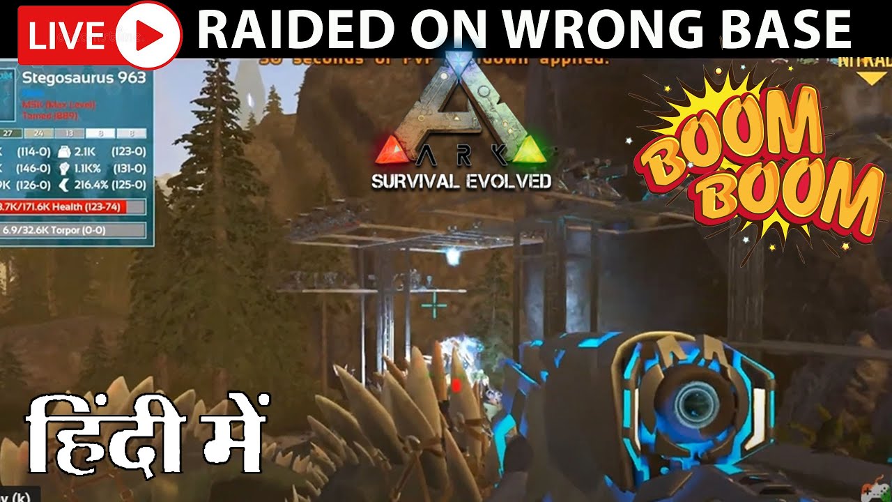 🔴ARK PvP in hindi | Bachcha Raid & Tanking | Stream Snipers.... # ...