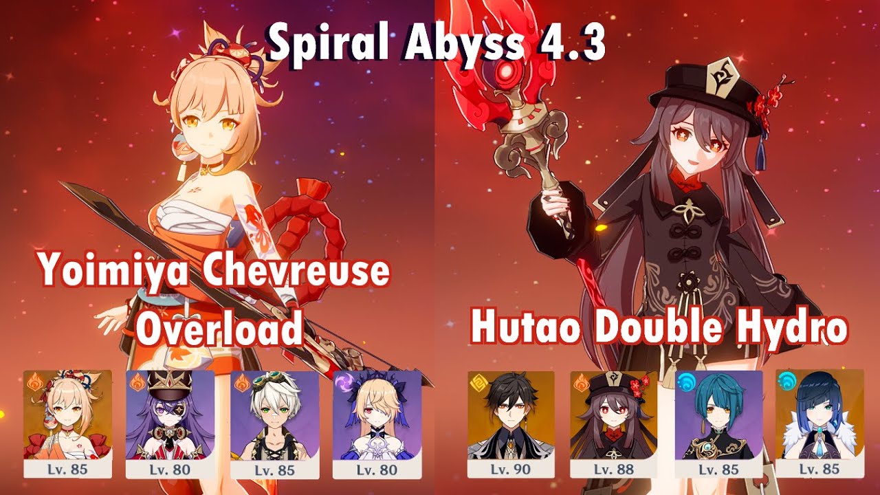 C1 Yoimiya Chevreuse Overload x C1 Hutao Double Hydro | 4.3 Spiral ...