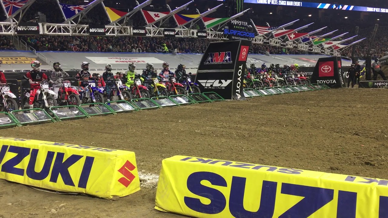 Ford Field Supercross - Gate Drop from trackside vantage point - YouTube