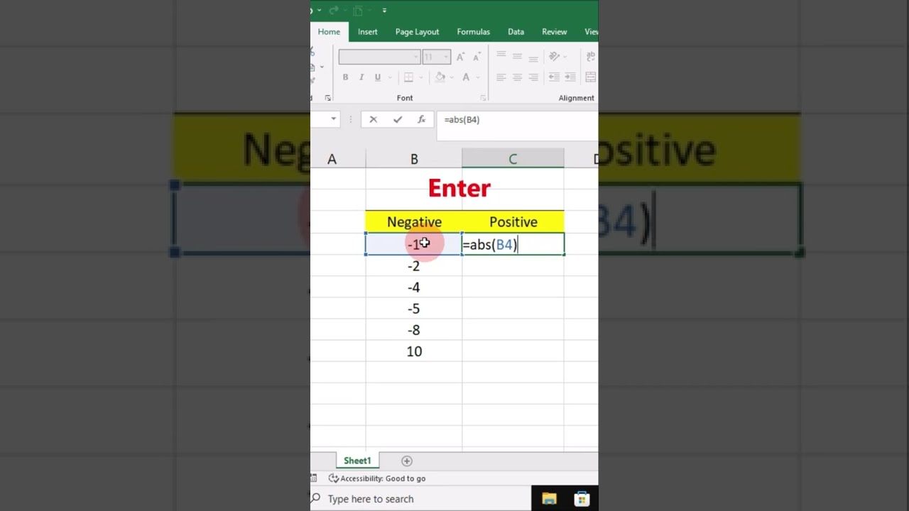 How To Change Negative Numbers To Positive In Excel Shorts YouTube How To Change Negative Numbers To Positive In Excel Shorts YouTube