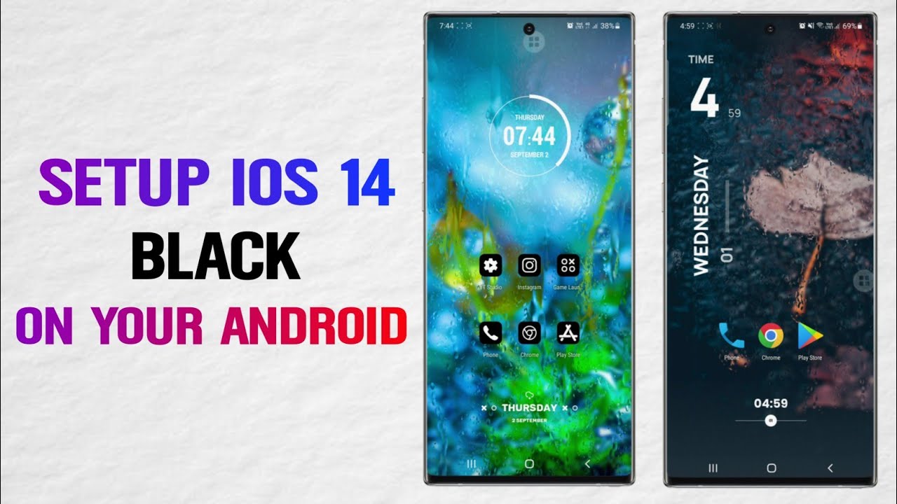 Setup IOS 14 Black - ICON Pack On Your Android - YouTube