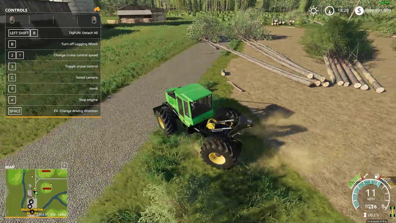 Farming Simulator 19 First FS19 cable skidder - YouTube