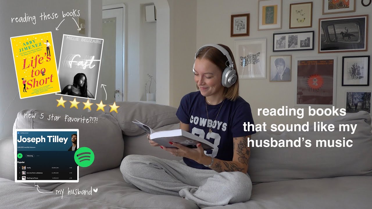 reading recommended books that match the vibe of my husband's music 🧸🎶🎧 ...