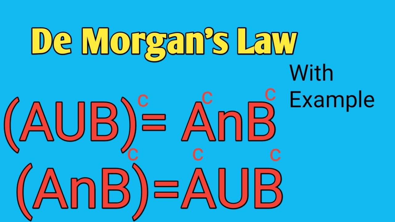 De Morgan's Law Proof with Example Solved By Abbas Raza - YouTube