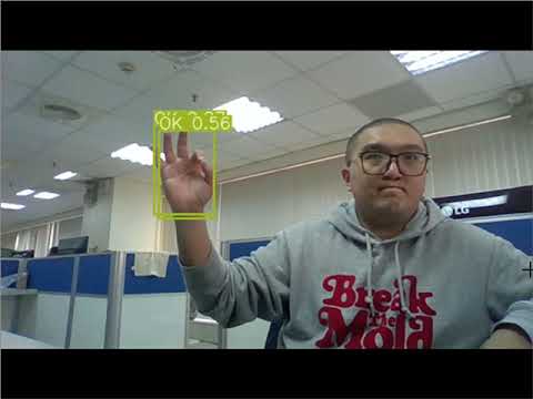 Gesture Detection with YOLO v3 - tiny - YouTube