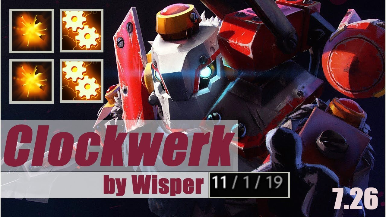 Clockwerk Offlane Insane Gameplay by Wisper 11-1-19 Dota 2 - YouTube