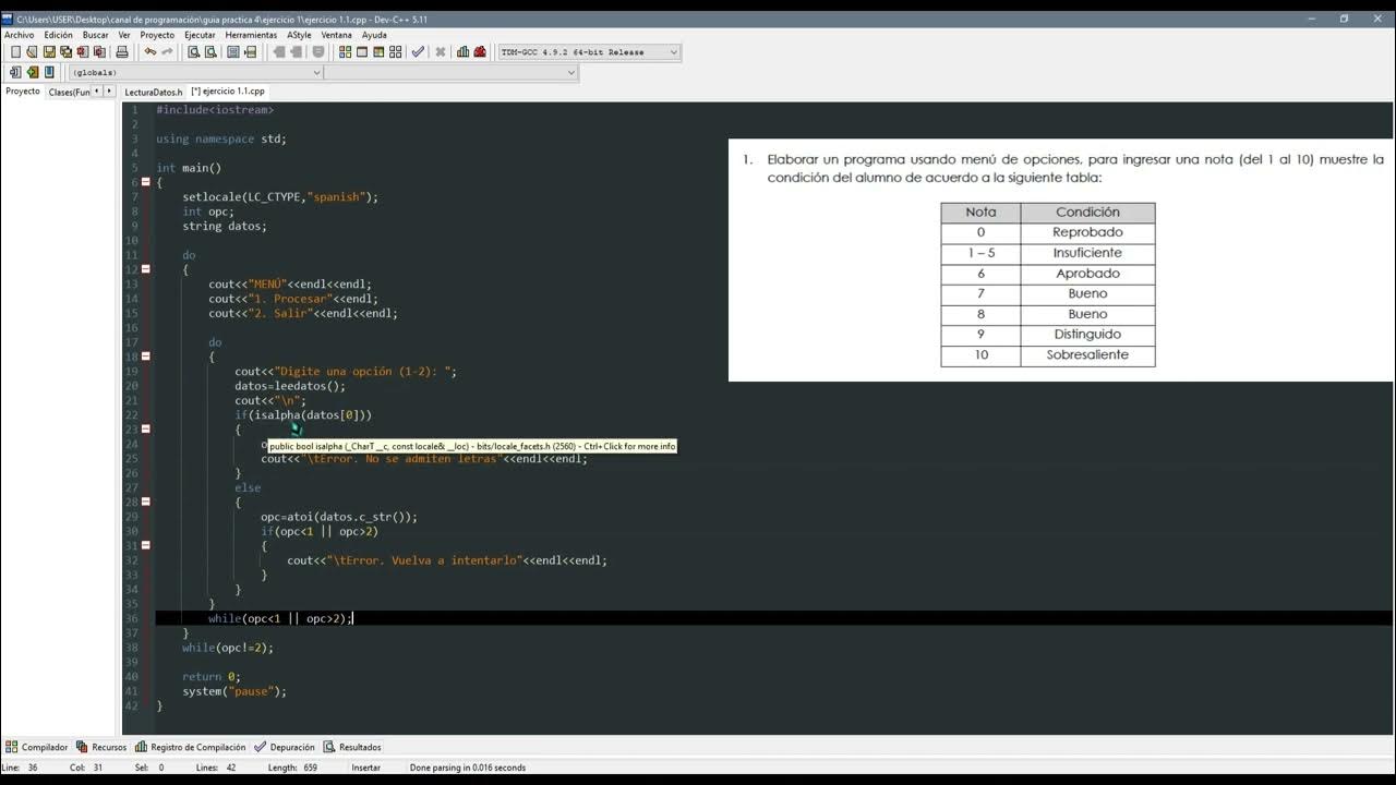 Dev c++ - Elaborar un programa usando menú de opciones para ingresar ...