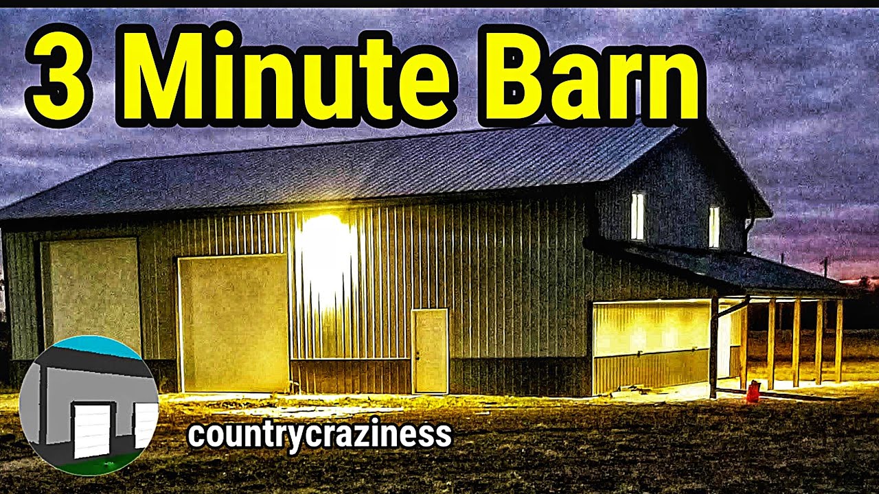 40x60 Pole Barn in 3 minutes! - YouTube