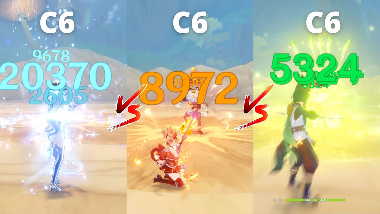 C6 Tighnari vs C6 Ganyu vs C6 Yoimiya! Who is The Best At Killing ...