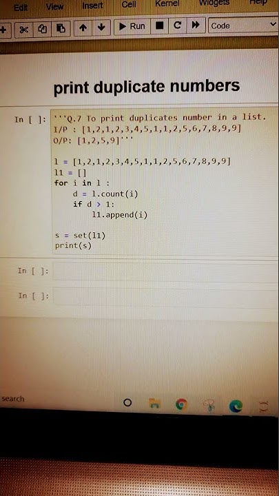 WAP to print the duplicate numbers in list. #pythonprogramming #example ...