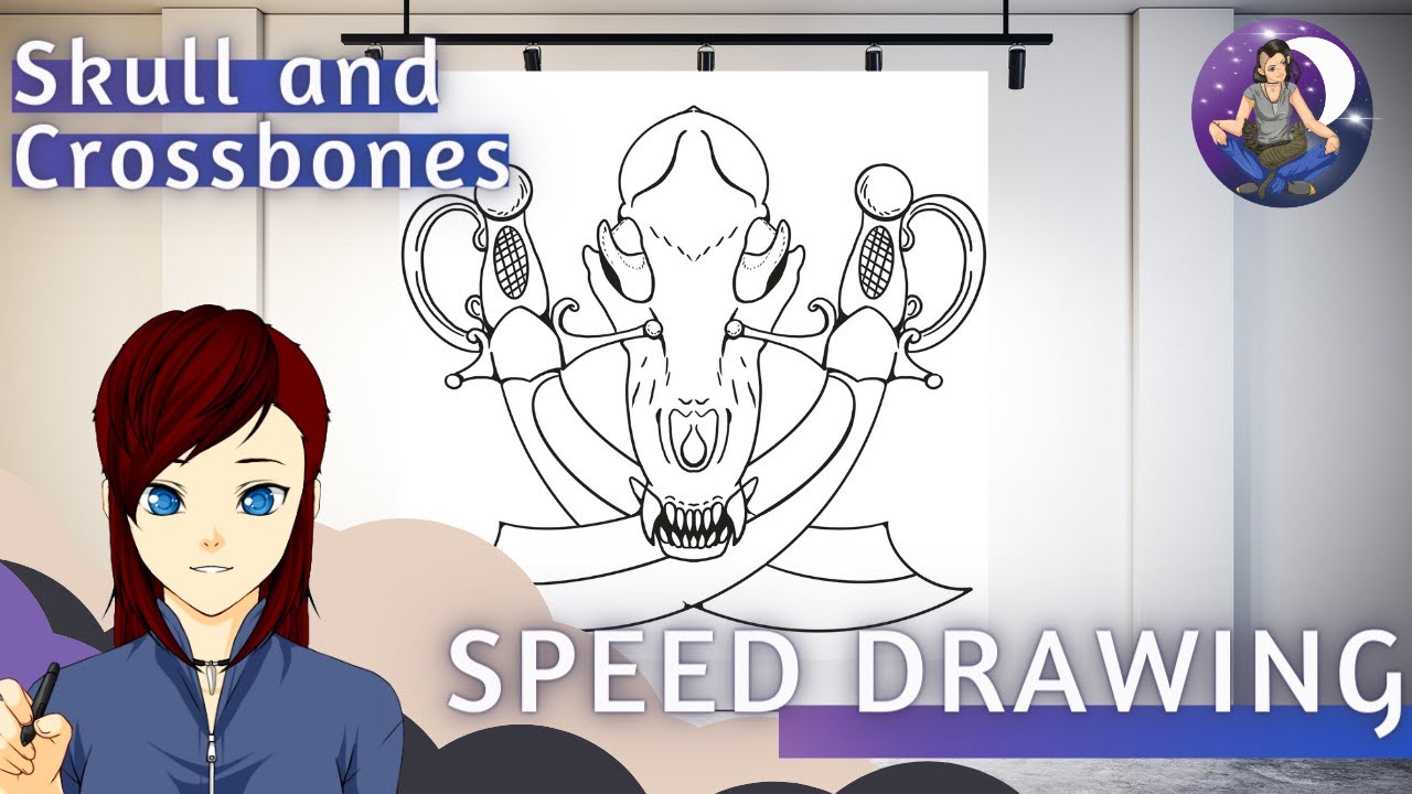 Creating an Amazing Skull and Cross Bones Commission Drawing - YouTube