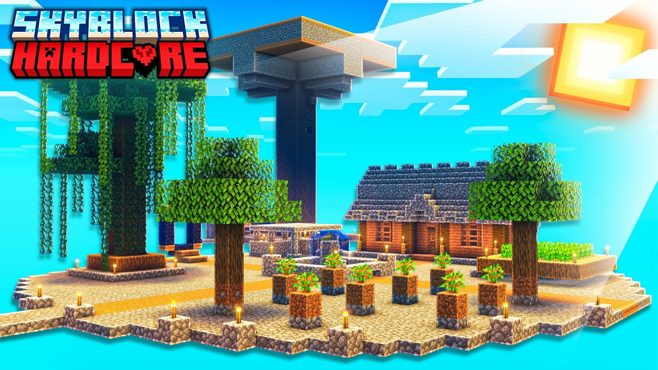 J'ai BUILD la MEILLEURE base en SKYBLOCK HARDCORE !!! #2 - YouTube