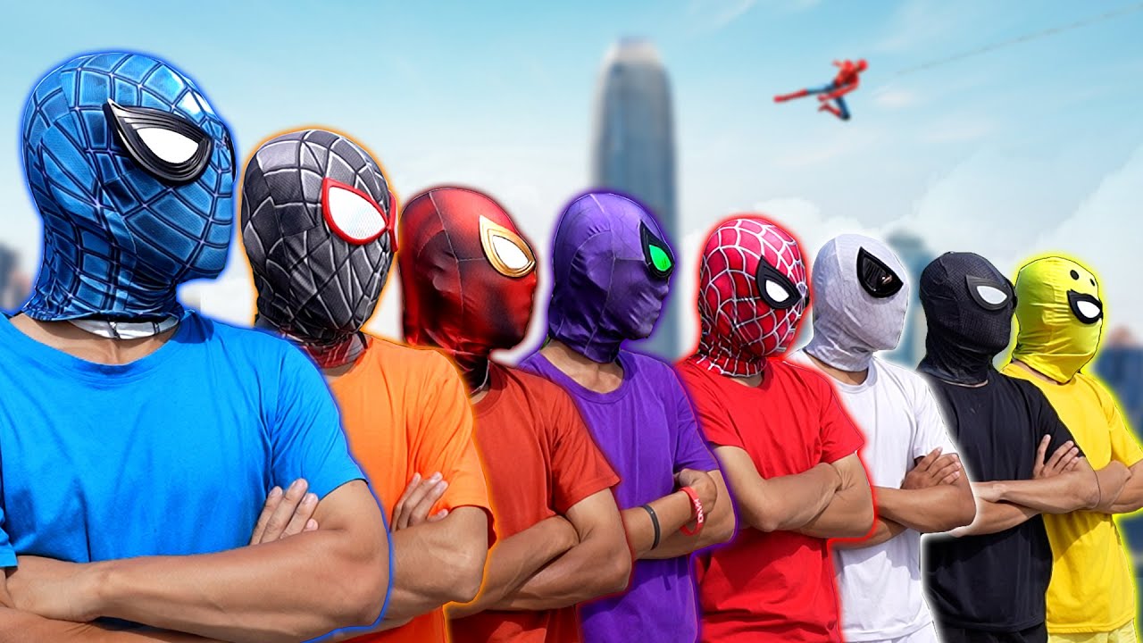 What If ALL COLOR SPIDER-MAN In 1 House ??? ( Colorful SuperHero Movie ...