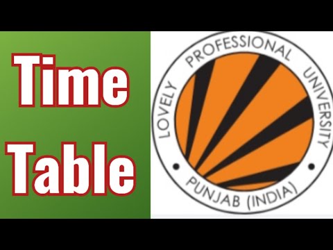 PCP Classes Time Table 2024 Lpu University Punjab - YouTube