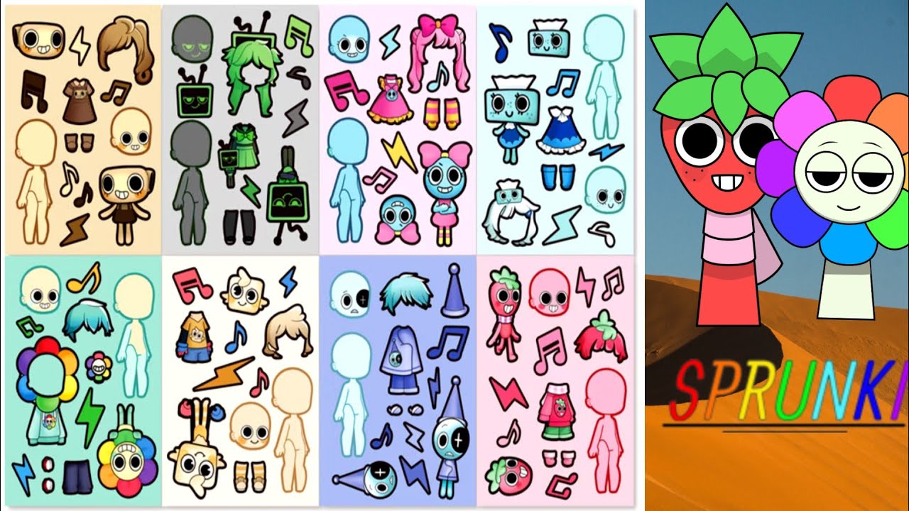 [⚡️Paper DIY⚡️]Incredibox Sprunki Sticker Book | Sticker play Sprunki ...