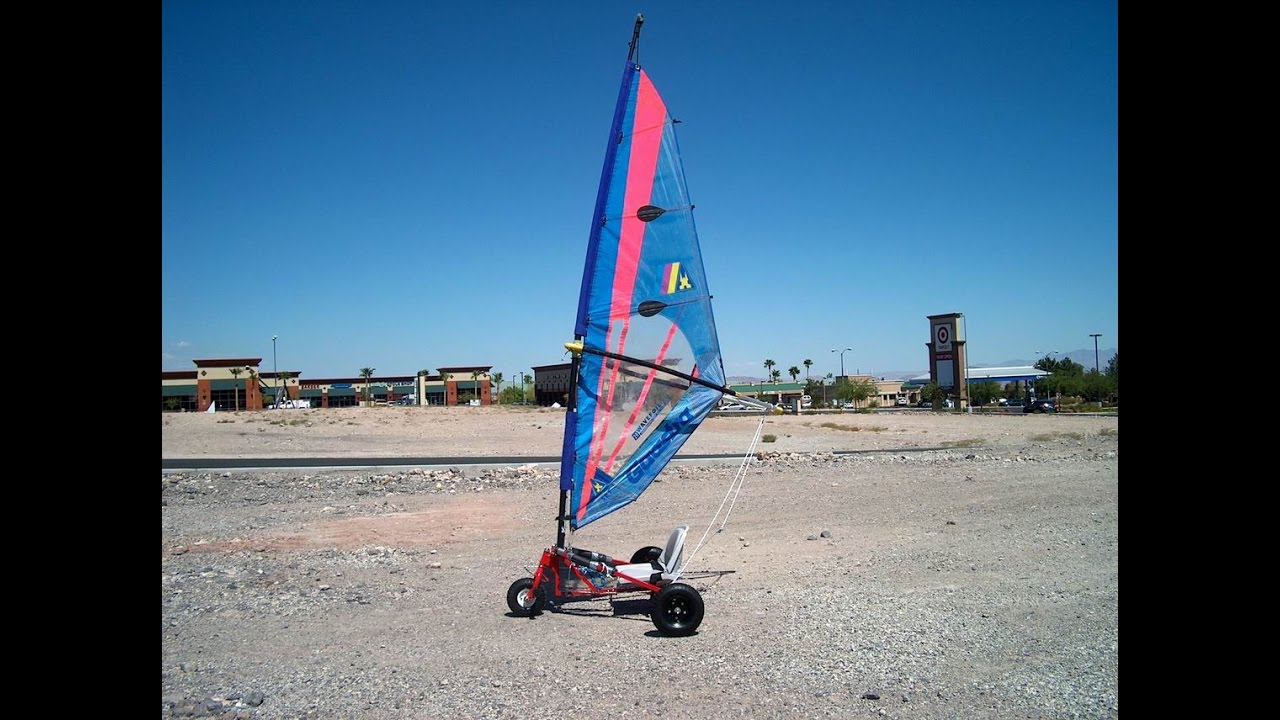 Eldorado Desert Red Landsailer 2.9m Sail and Michael 10 19 16 - YouTube
