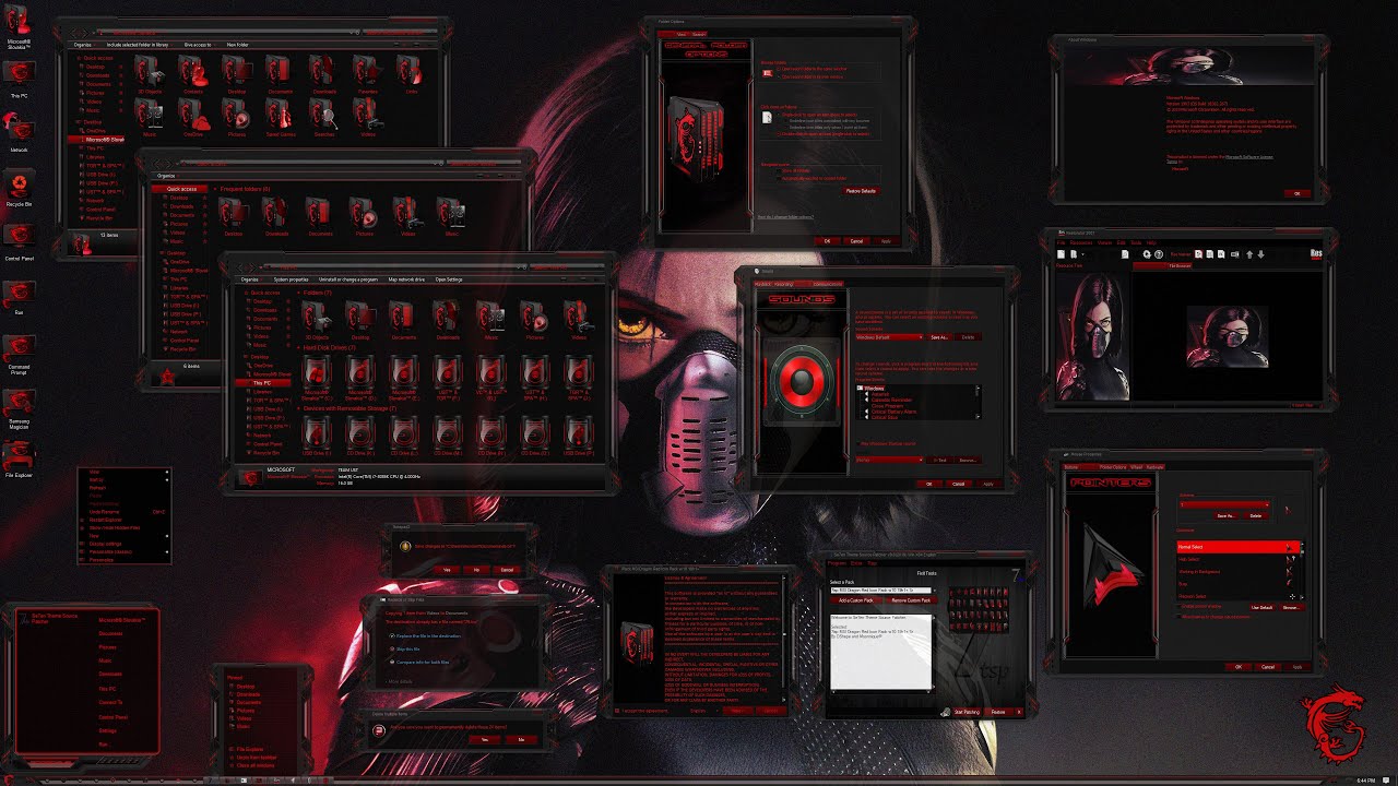 7tsp and iPack MSI Dragon Red Complete Icon Pack for Windows 7 w8 8.1 ...